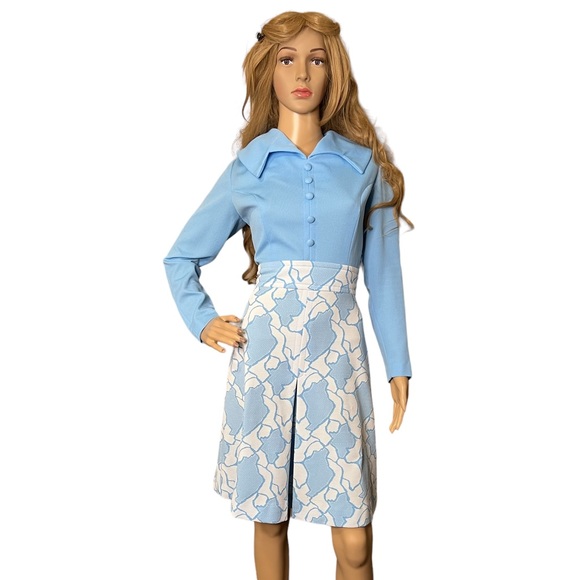 Lester Dallas | Dresses | Vintage 97s 70s 1970s 70s Disco Polyester Big ...